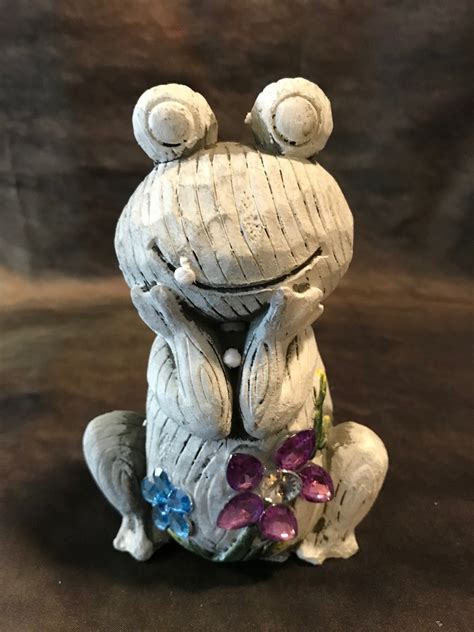 Latex Gem Frog Concrete Or Plaster Mold Etsy