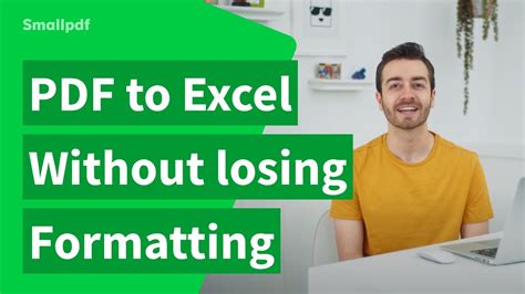 how to convert pdf to excel without losing formatting youtube