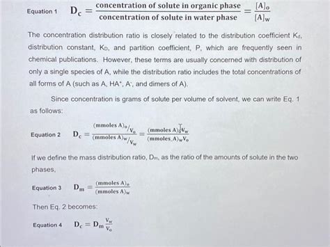 Solved 1 Assuming A Concentration Distribution Ratio Of 20