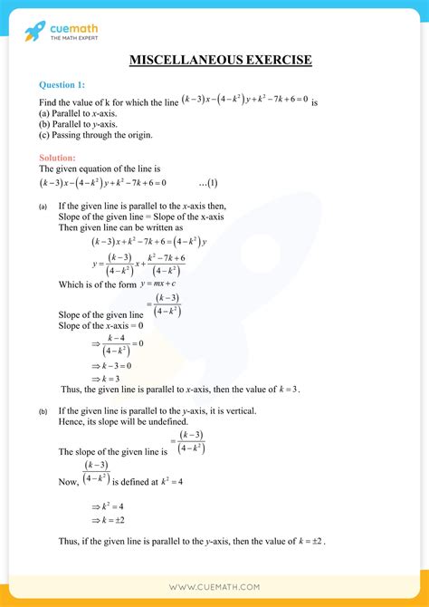 Ncert Solutions For Class 11 Maths Chapter 10 Straight Lines Miscellaneous Exercise