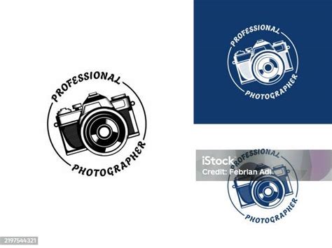 전문 사진 작가 로고 디자인 빈티지 카메라 사진 로고 아이콘 벡터 템플릿 개념에 대한 스톡 벡터 아트 및 기타 이미지 개념