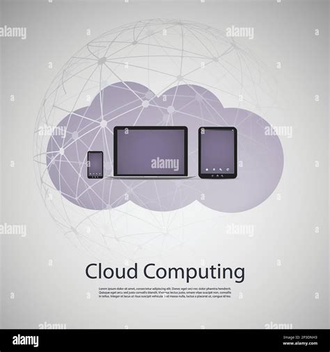 Cloud Computing And Networks Concept With Laptop Computer Tablet And Smartphone Stock Vector