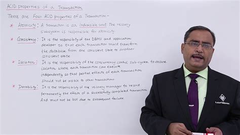 Dbms Acid Properties Of A Transaction Youtube