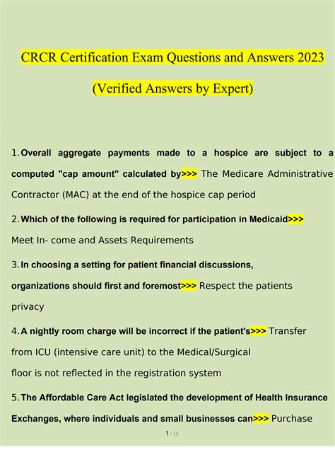 SOLUTION Crcr Certification Exam Questions And Answers 2023 Verified Answers By Expert Studypool
