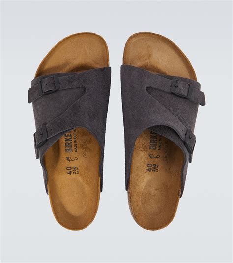 Zurich Suede Slides In Grey Birkenstock Mytheresa