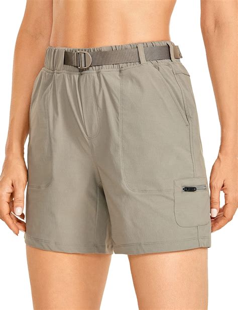 Crz Yoga Womens Lightweight Cargo Hiking Shorts With Belt 6