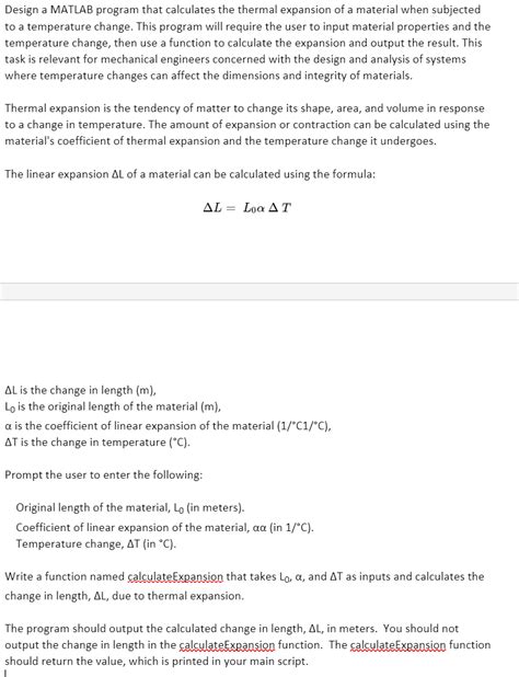 Solved Design A Matlab Program That Calculates The Thermal Chegg