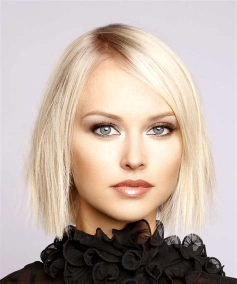 Straight Platinum Blonde Bob Haircut