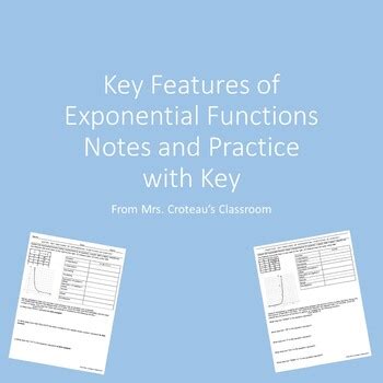 Key Features Of Exponential Functions Notes And Practice With Key