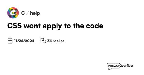 Css Wont Apply To The Code C