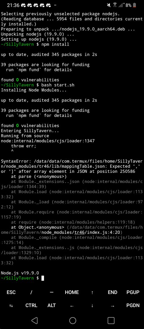 Issues With Npm Install With Android Rsillytavernai