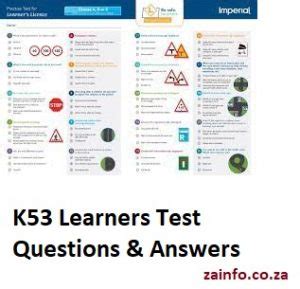 K53 Learners Test Questions Answers Free PDF Download Za Info Blog