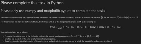 Solved Please Complete This Task In Python Please Only Use Numpy And 1 Answer Transtutors