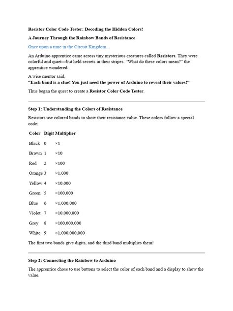 Resistor Color Code Tester Pdf Resistor Manufactured Goods