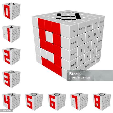 다양한 언어로 숫자 기호 0 93d 매직 큐브의 컬렉션 0명에 대한 스톡 사진 및 기타 이미지 0명 3차원 형태 가로세로 낱말퍼즐 Istock