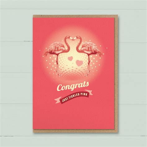 Engagement Card Pink Flamingos By The Typecast Gallery Notonthehighstreet Com