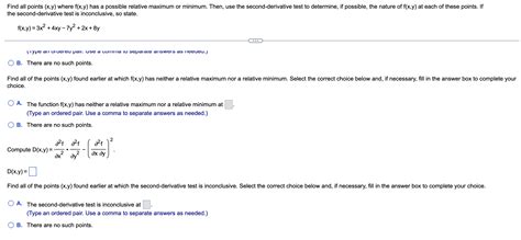 solved find all points x y where f x y has a possible