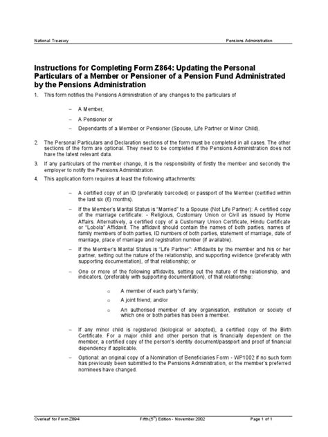 Instructions For Completing Form Z864 Pdf Identity Document Marriage