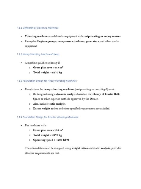 General Requirements For Vibrating Machines Pdf Deep Foundation Force
