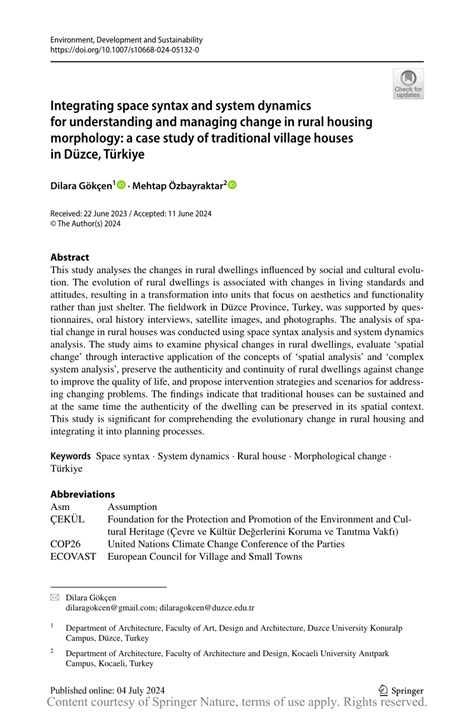 Pdf Integrating Space Syntax And System Dynamics For Understanding