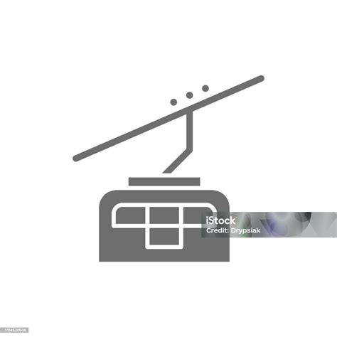 푸니쿨라 스키 케이블 리프트 라인 아이콘 흰색 배경에 격리 개념에 대한 스톡 벡터 아트 및 기타 이미지 개념 거리 겨울 Istock