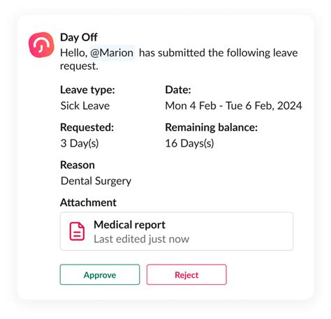 slack integration day off