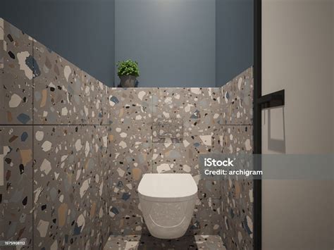 사무실 화장실 욕실 인테리어 디자인 컴퓨터 생성 이미지 건축 시각화 3d 렌더링 스톡 사진 검은색에 대한 스톡 사진 및 기타 이미지 Istock
