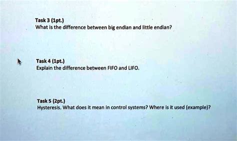 Task 3 1 Pt What Is The Difference Between Big Endian And Little