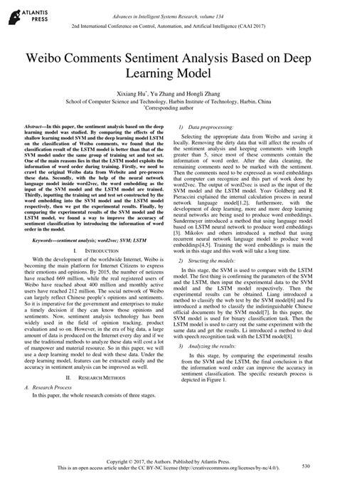 Pdf Weibo Comments Sentiment Analysis Based On Deep Learning Model