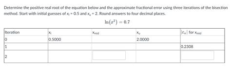 Determine The Positive Real Root Of The Equation