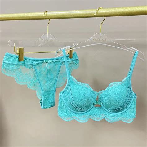 Sexy Candy Color Lingerie Suits Lace Push Up Bra Set Comfortable Young Girls Dress White Hollow