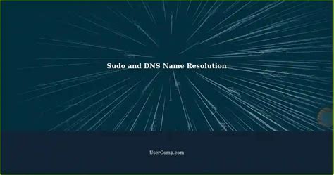 Sudo Complain DNS Name Resolution In Ubuntu
