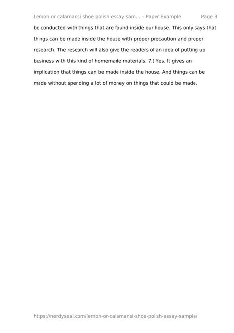 Lemon Or Calamansi Shoe Polish Essay Sample 389 Words NerdySeal