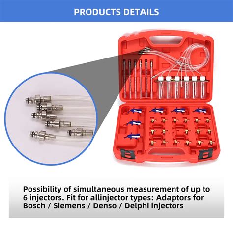 Diesel Injector Flow Meter Diagnostic Tool 6 Cylinder Common Rail Adaptor Fuel Tester Set For