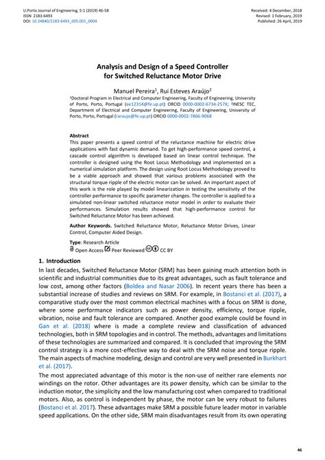 Pdf Analysis And Design Of A Speed Controller For Switched Reluctance Motor Drive