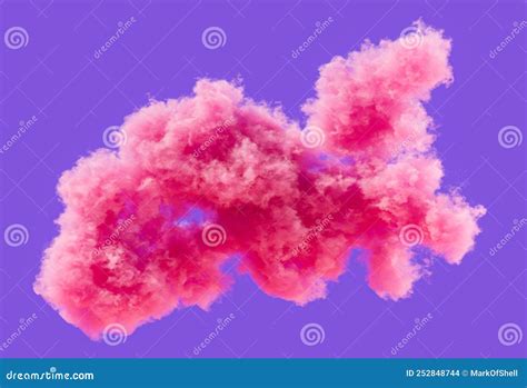 Single Pink Cloud Formation Romantic Soft Cloud 3d Rendering Stock Illustration Illustration