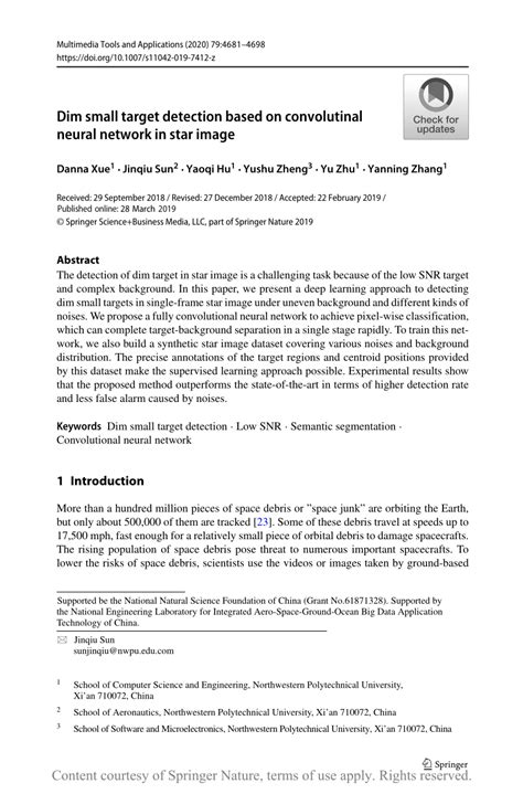 Dim Small Target Detection Based On Convolutinal Neural Network In Star