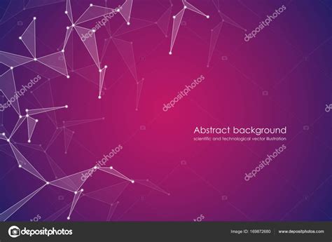 Structure Of Molecular Particles And Atom Polygonal Abstract Background Technology And Science