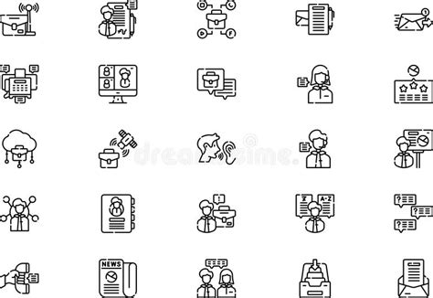 Business Communication Icons Collection Is A Vector Illustration With