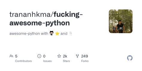 Github Trananhkmafucking Awesome Python Awesome Python With Star