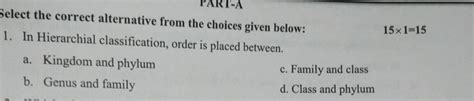 Select The Correct Alternative From The Choices Given Below15×1151 I