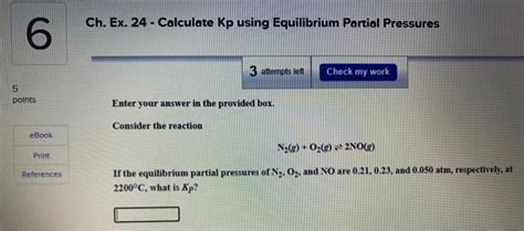 Solved Ch Ex 24 Calculate Kp Using Equilibrium Partial Chegg Com