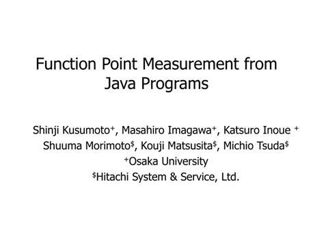 Ppt Function Point Measurement From Java Programs Powerpoint Presentation Id3399751