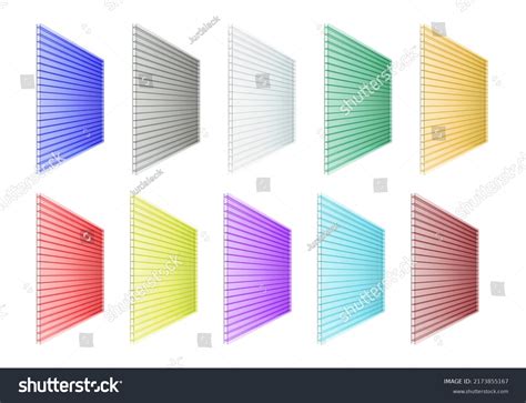 Multicolored Polycarbonate Sheets On White Background Stock Illustration 2173855167 Shutterstock