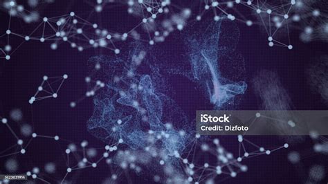 Futuristic Neural Network Of Trigonometric Figures Points And Polygons Stock Illustration