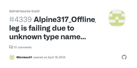 Alpine317offlinemsftsdkx64 Leg Is Failing Due To Unknown Type Name