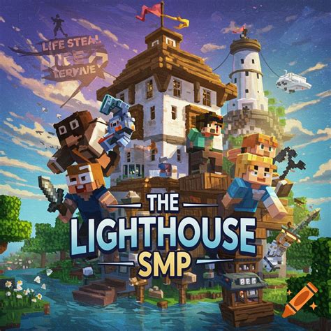 Minecraft Style Logo With A Blocky Building And Text Lucid Labs Minecraft Build Team On Craiyon