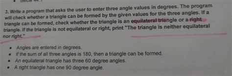 Solved 3 Write A Program That Asks The User To Enter Three