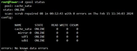 ZPOOL Health Degraded After Adding New Cache Drive General Support
