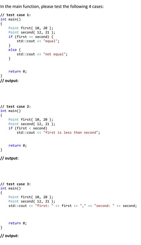 Solved Create A Point Class Implement Equality Operator Chegg
